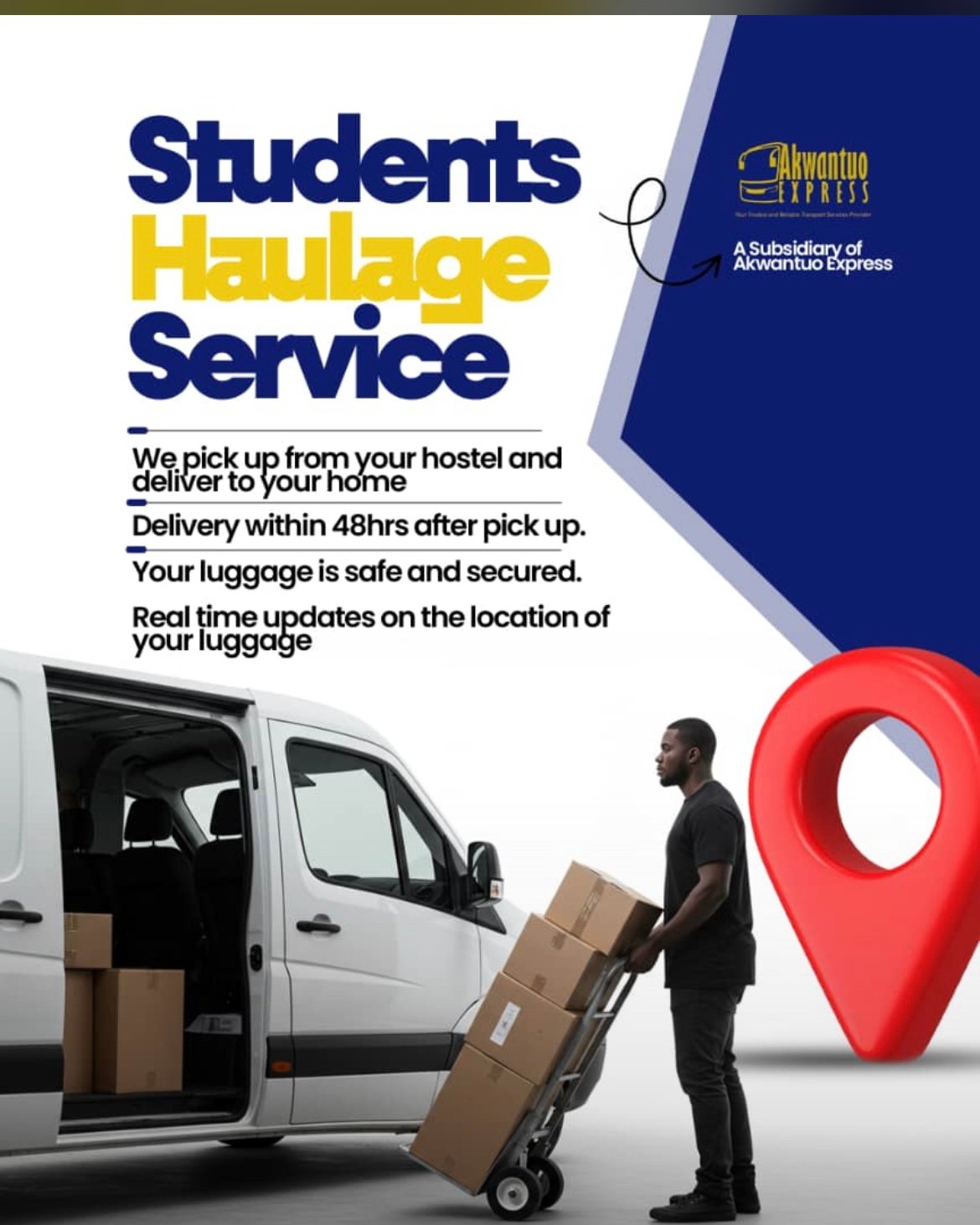 Student Haulage Service Ghana | Akwantuo Express - Campus to Home Delivery